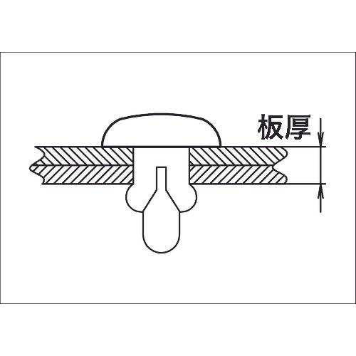 TRUSCO push rivet plate thickness 2.5-4.0mm hole diameter 6.1Φ length ...
